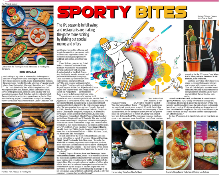 IPL Inspired Food Menus - Bindu Gopal Rao, Freelance Writer & Photographer