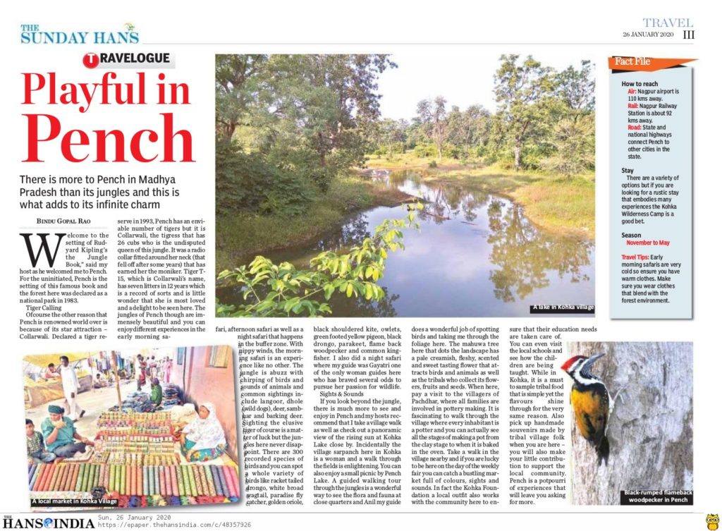 Pench Travelogue - Bindu Gopal Rao, Freelance Writer & Photographer