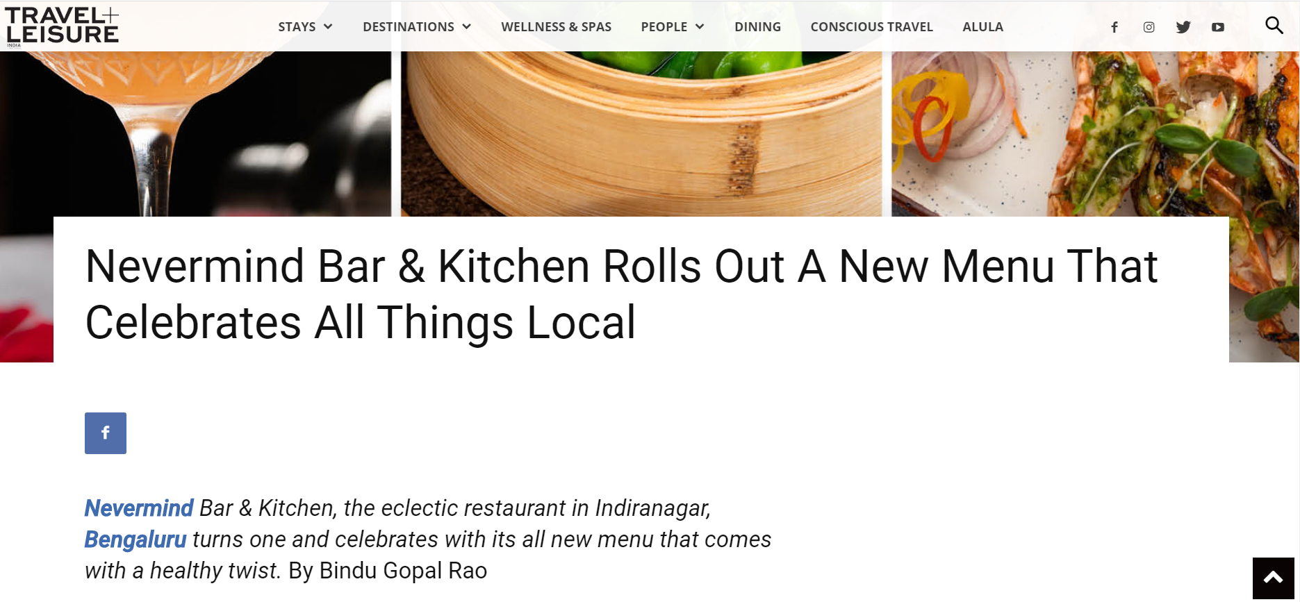 Nevermind Bar & Kitchen New Menu Review - Bindu Gopal Rao, Freelance ...