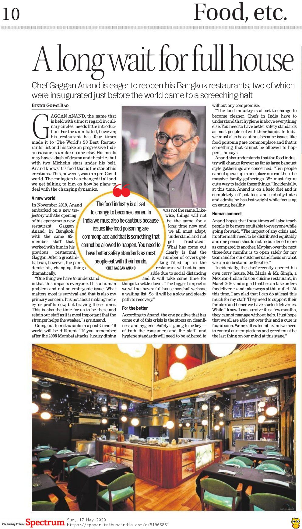 Chef Gaggan Anand - an interview - Bindu Gopal Rao, Freelance Writer ...