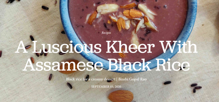 Black Rice Kheer - Bindu Gopal Rao, Freelance Writer & Photographer