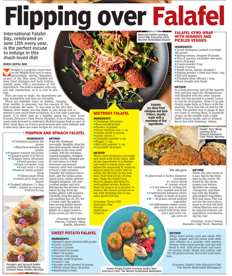 International Falafel Day - Bindu Gopal Rao, Freelance Writer ...