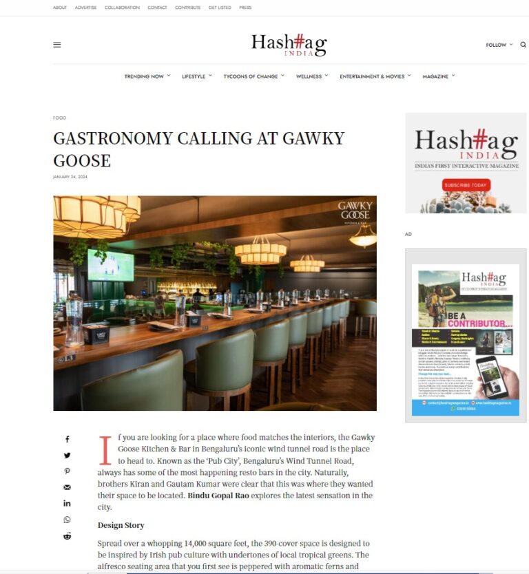 Gawky Goose Kitchen & Bar - Bindu Gopal Rao, Freelance Writer ...