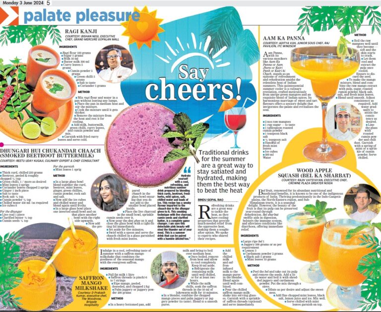 Traditional Summer Drinks - Bindu Gopal Rao, Freelance Writer ...