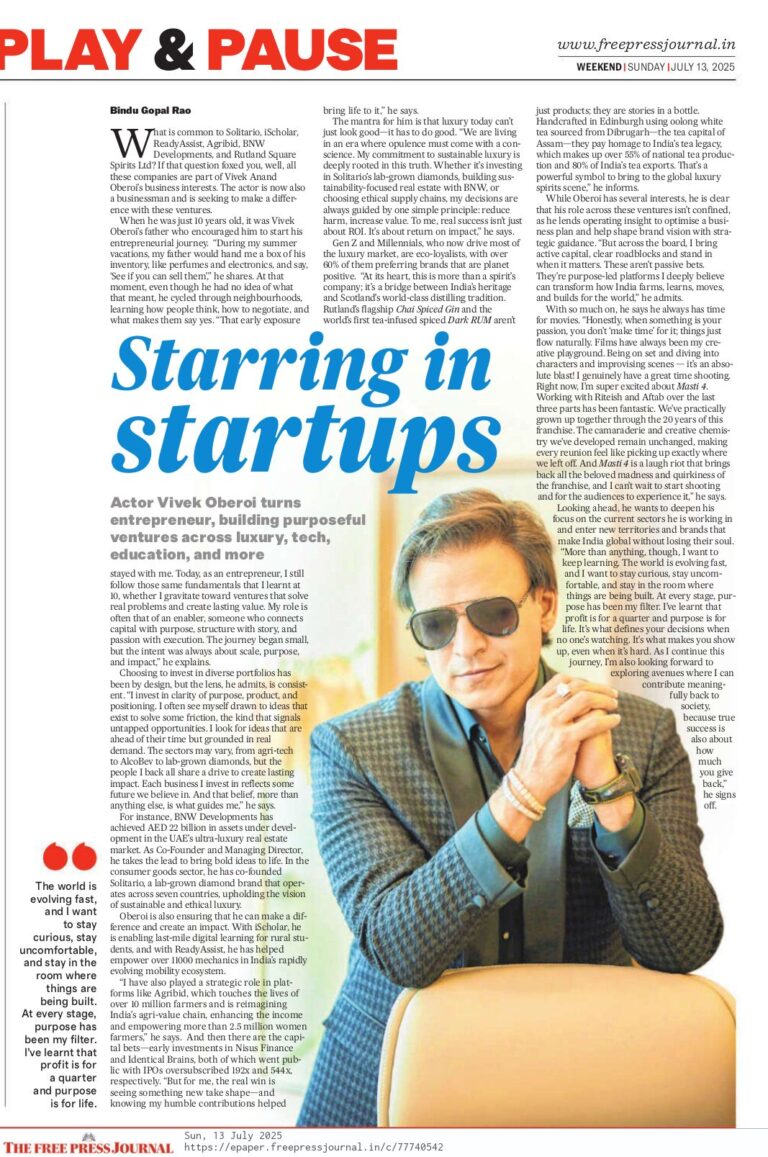 Vivek Oberoi, the Business Angle - Bindu Gopal Rao, Freelance Writer ...